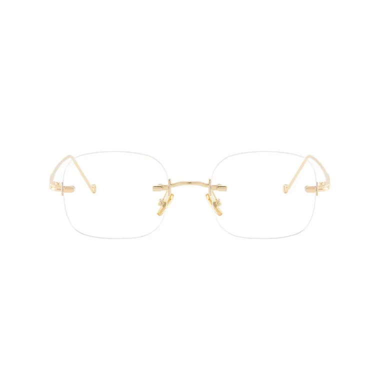Frameless Glasses Frame Women Anti-blue Plain Glasses Men Contrasting ...