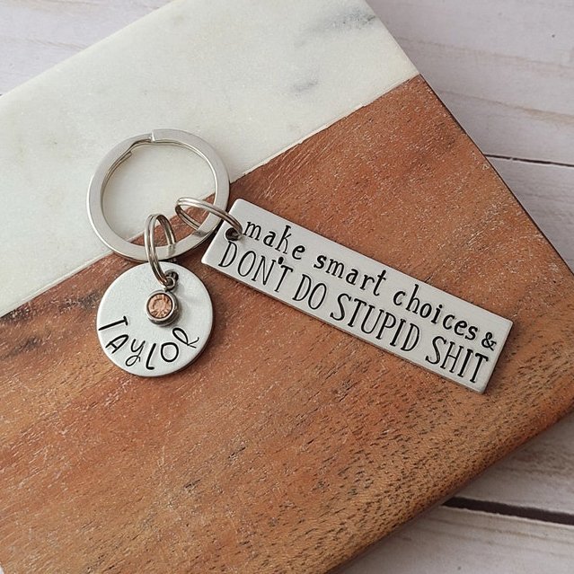 Make Smart Choices & Don't Do Stupid Personalized Funny Keychain Gifts ...