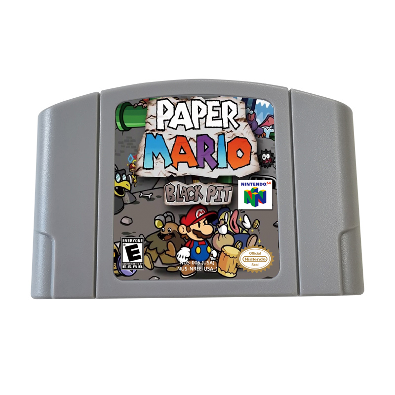Paper Mario Black Pit N64 Cartridge For Nintendo 64 Game Console