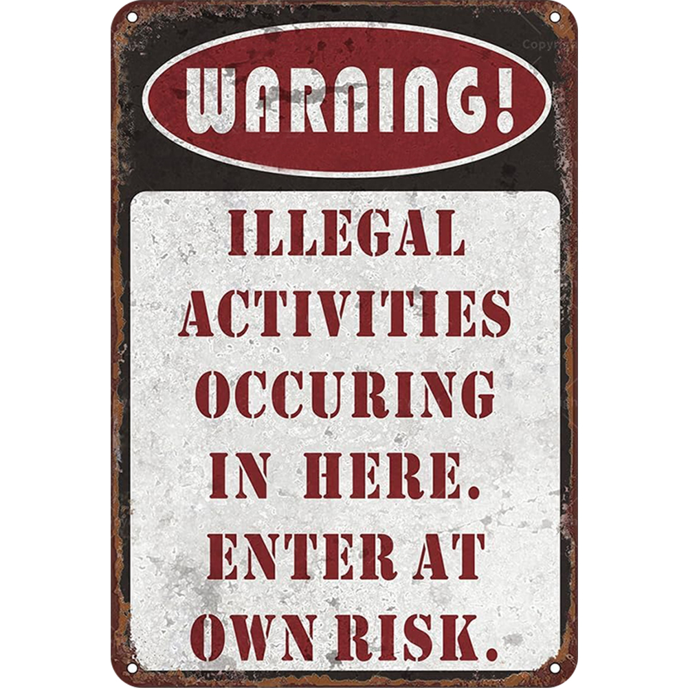 Risk Warnings - Metal Tin Signs(8*12Inch/12*16Inch)
