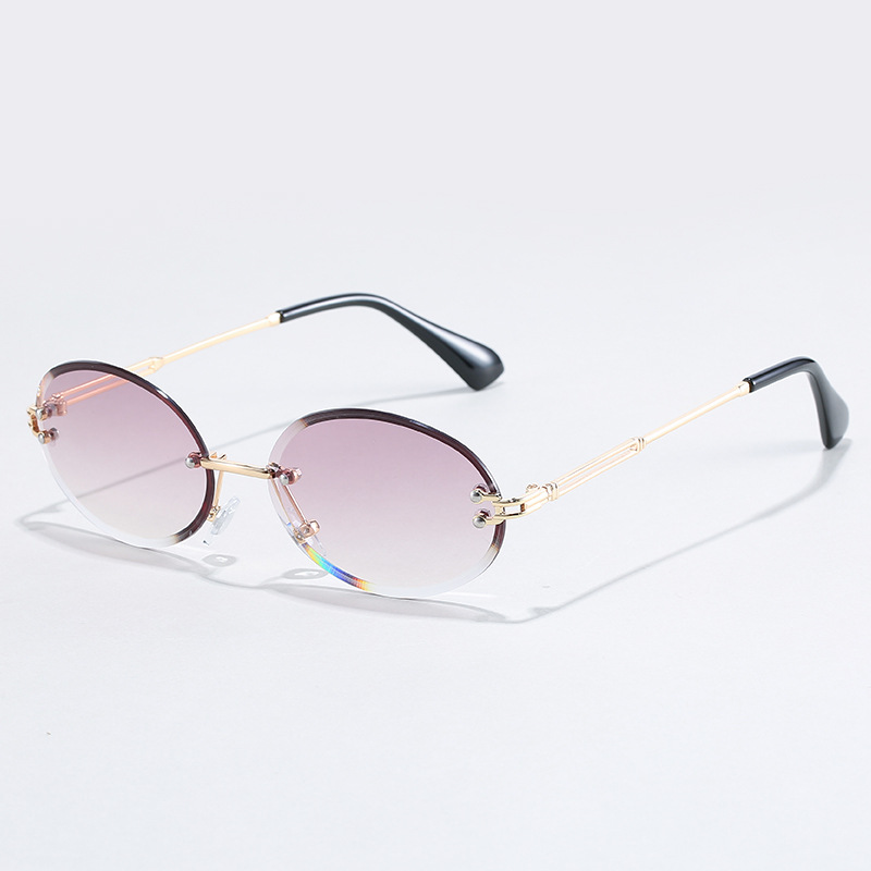 Vintage Rimless Sunglasses Women Men 2020 Brand Design Retro Oval ...