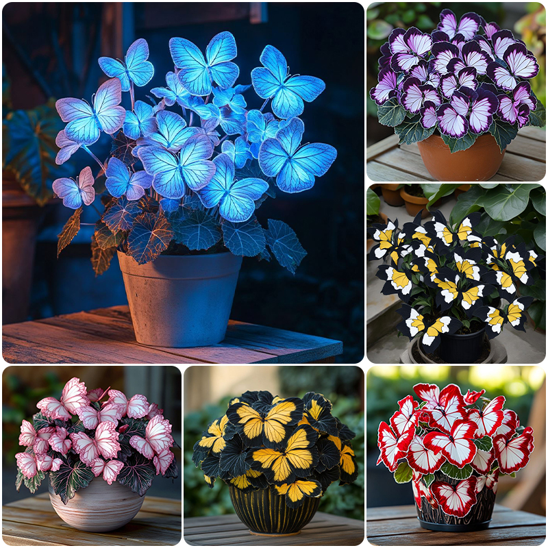 Moonlight Butterfly Begonia - Dark blue-white – floseeds