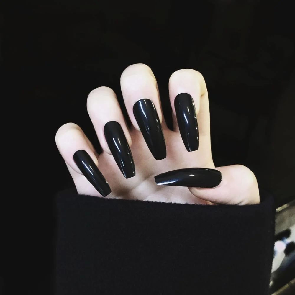 24pcs Detachable Long Ballerina Diy False Nails Gourd Wearable Full