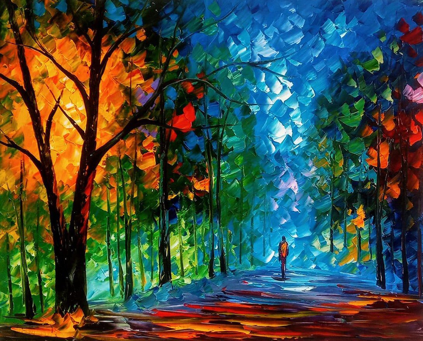 DIY Painting By Numbers | Abstract painting | forest (40X50cm)