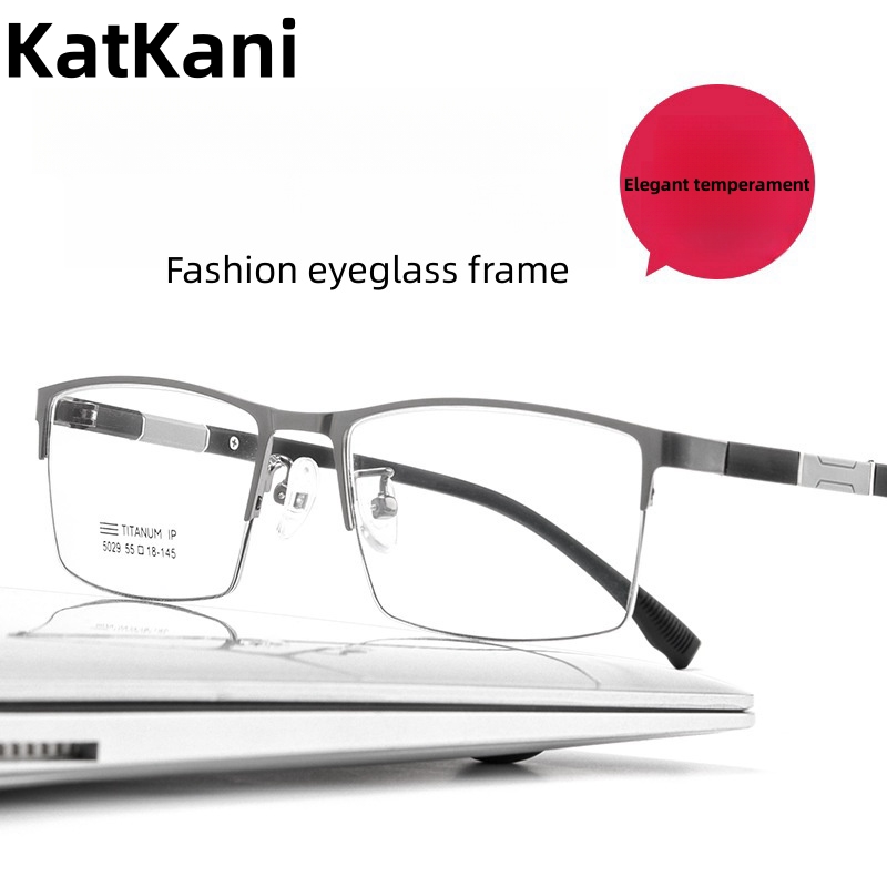 KatKani New Business Non Magnetic Titanium Large Face Men's Half Frame ...