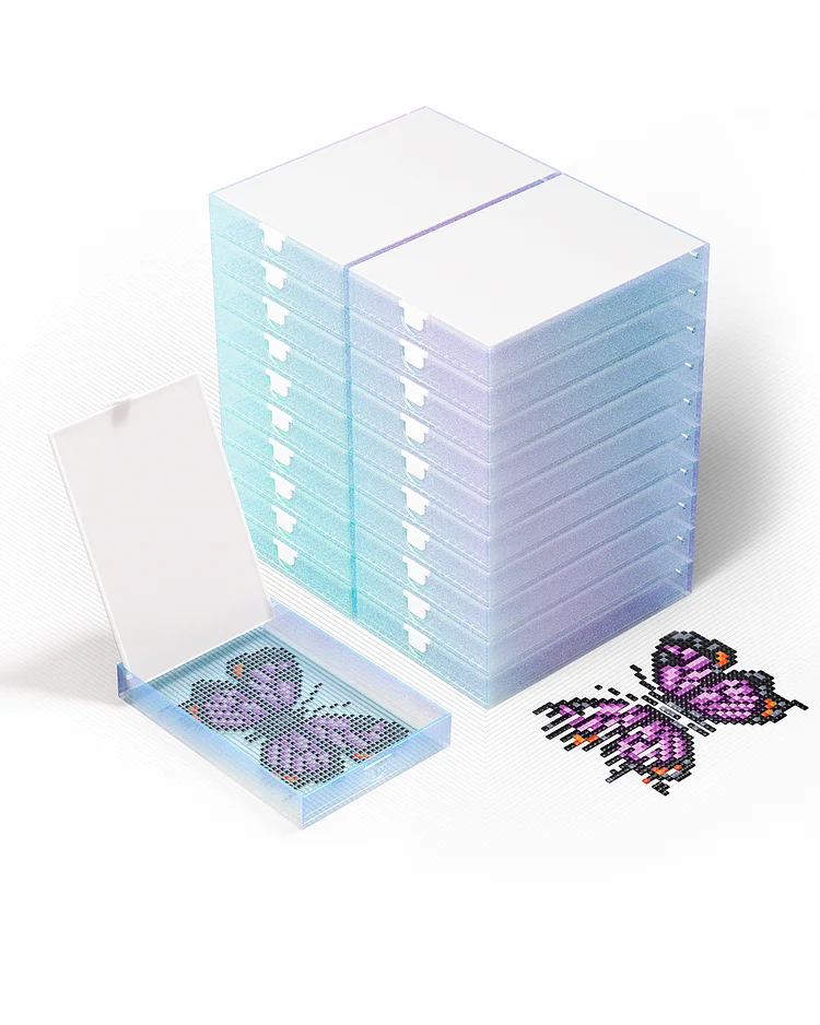 Cateared Trabricks Galaxy Series, Stackable Diamond Art Trays with Lids, Craft and Bead Storage ...