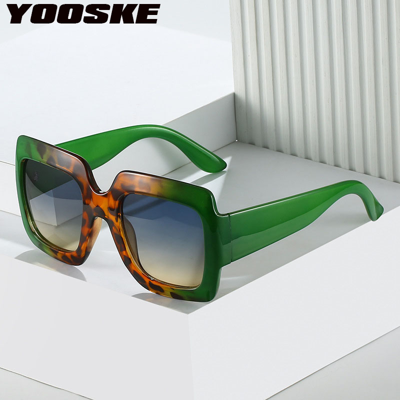 YOOSKE Color Matching Sqaure Sunglasses Women's Trendy Gradient Sun ...