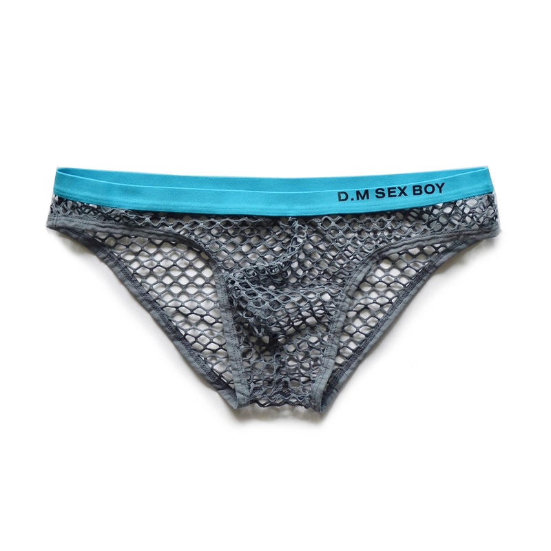 Men's Low Waist Sexy Large Mesh Breathable Transparent Briefs