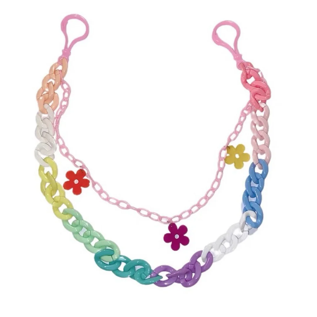 PURPLE LOVERS BELT CHAIN/RAINBOW FLOWERS BELT CHAIN