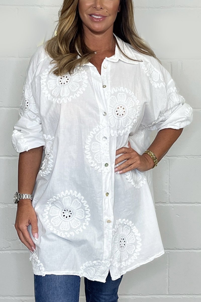 Cotton embossed shirt