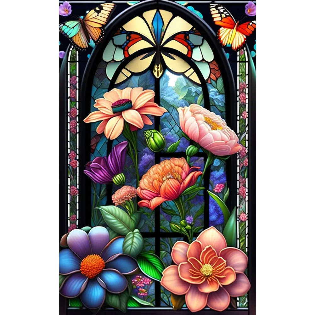 Glass Window Butterflies (velvet cloth) AB drill full round/square ...