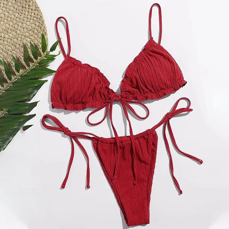 Para Praia Sexy Bikini 2021 Brazilian Swimsuit Women Bandage Swimwear ...