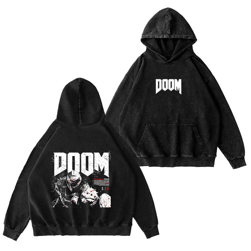 Doom Dark Ages Vintage Unisex Washed Hoodie