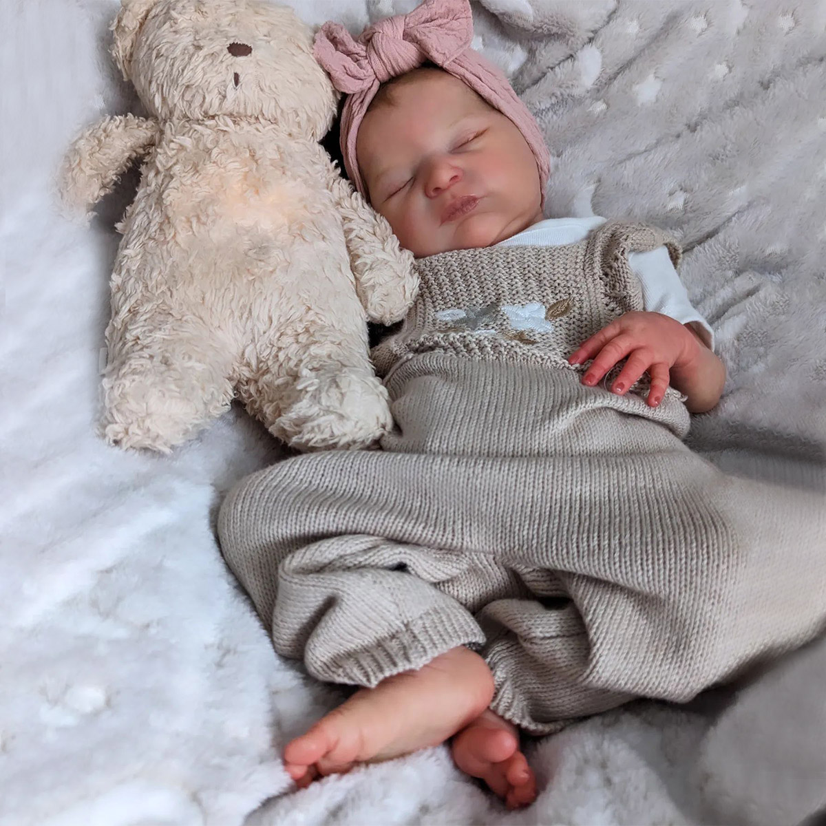 [Heatbeat Coos and Breath] 20" Lifelike Reborn Painted Hair Girl Baby ...