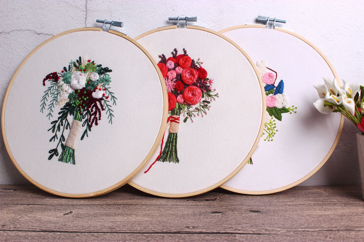 UrCustomHUB - Floral Bouquet Embroidery Kit: Craft Your Elegant ...