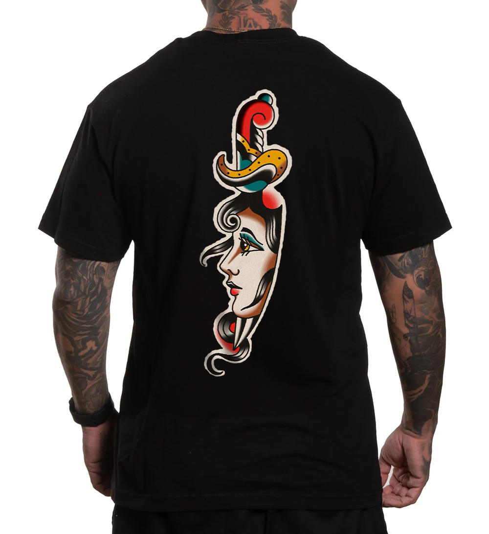 Dagger-woman Face Tattoo Graphic Print T-shirt SIIRIGO 24.99