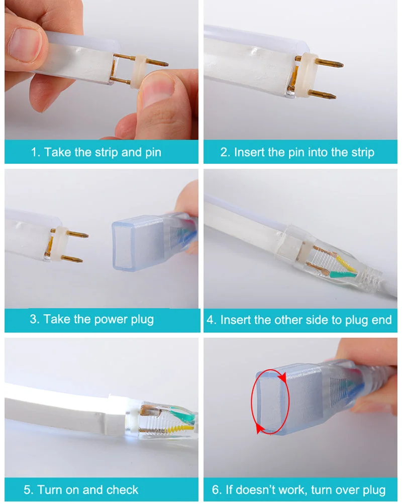 Neon Flex Led Strip Light AC220V SMD2835 Waterproof Flexible Lighting ...