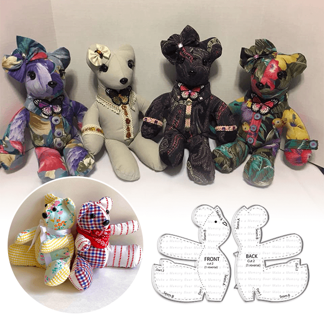 Simple Memory Bear Template Set - With Instructions