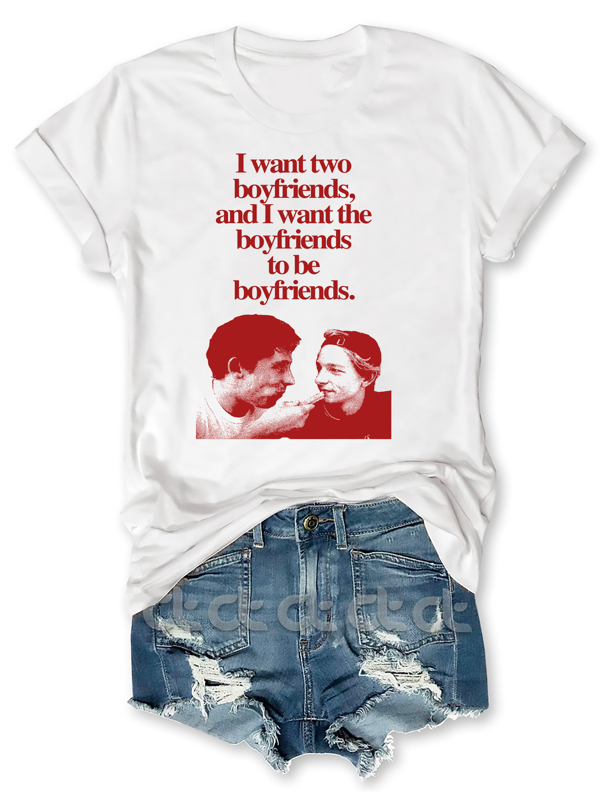 I Want Two Boyfriends And I Want The Boyfriends To Be Boyfruends T-Shirt