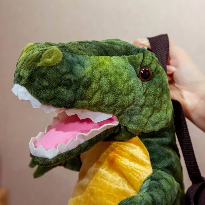 3D Dinosaur Backpack for Kids Plush Dinos Figure Toy Bags