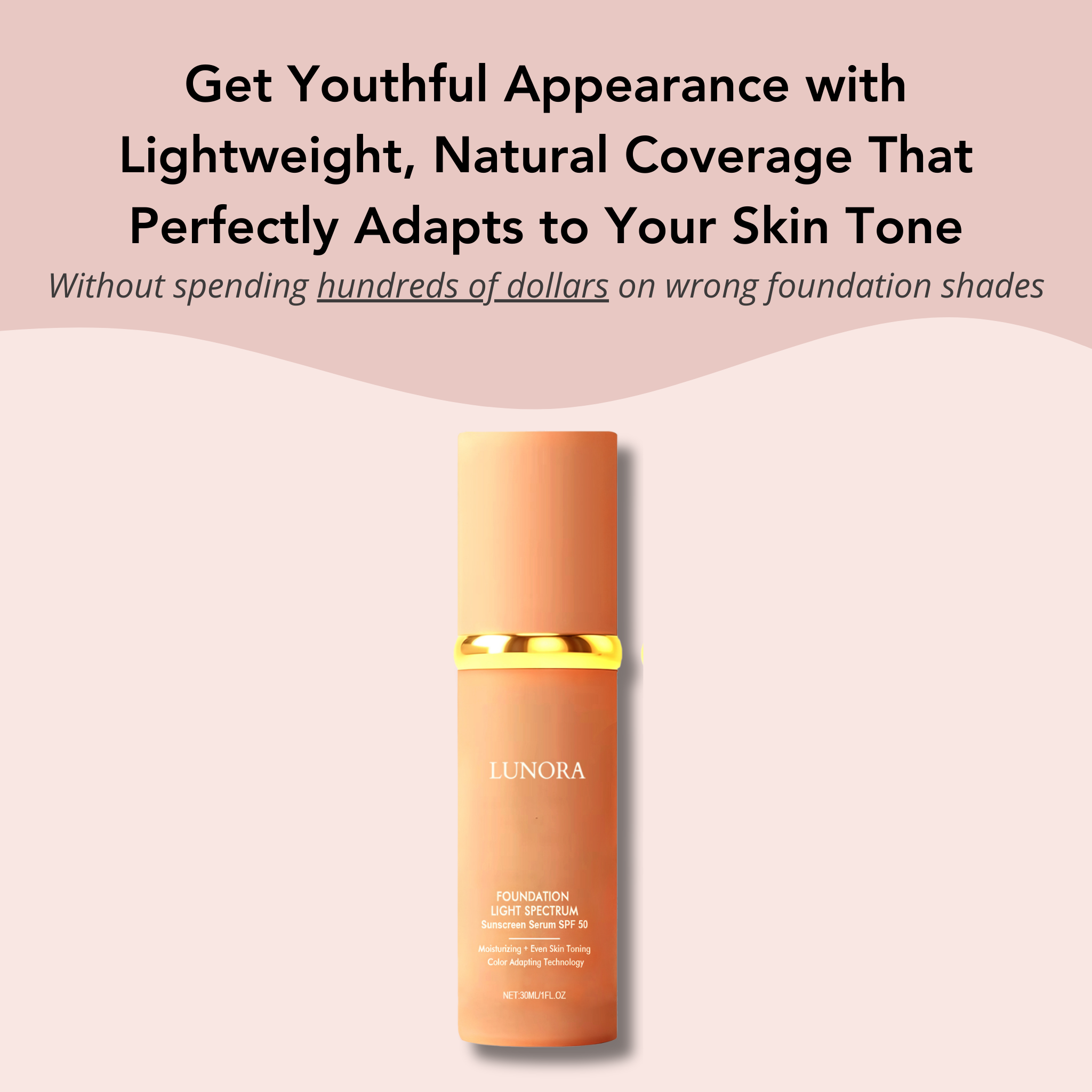 Lunora Cosmetics Color Adapting Foundation