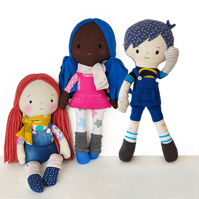 Soft Patchwork Memory Doll Made of Clothes - Sewing Template & Tutorial
