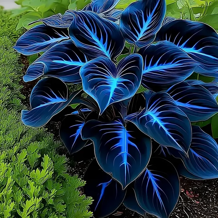 🌌 Rare Midnight Hostas Seeds – A Starry Sparkle in Every Leaf