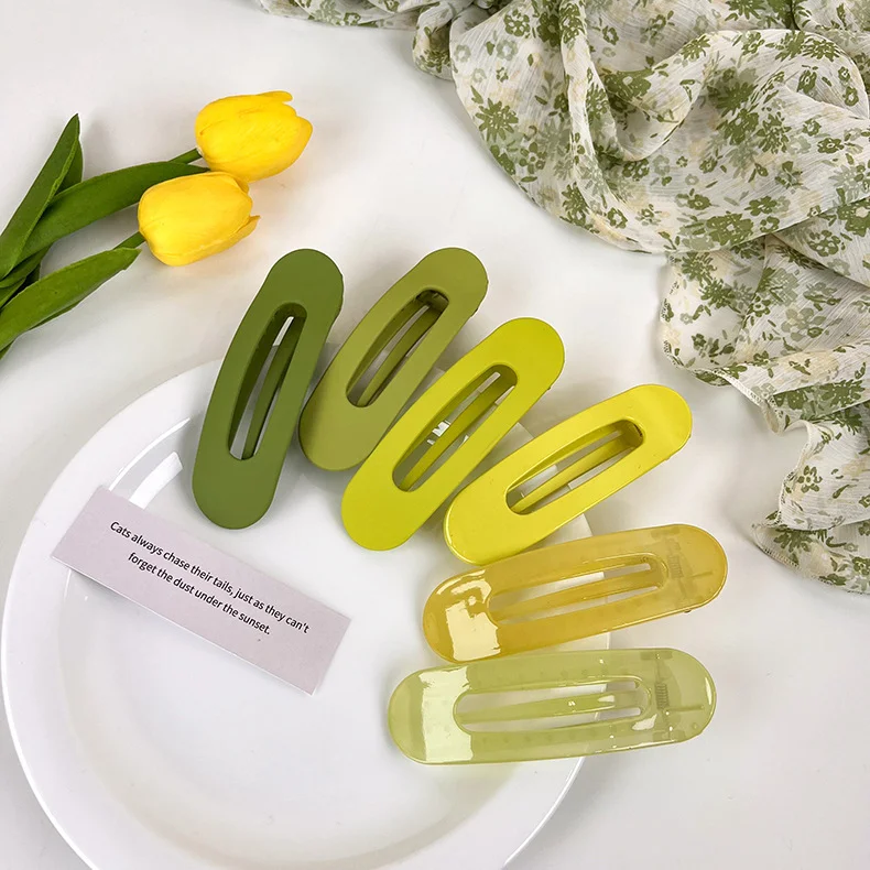 SPRING AND SUMMER GREEN HAIR CLIP SET