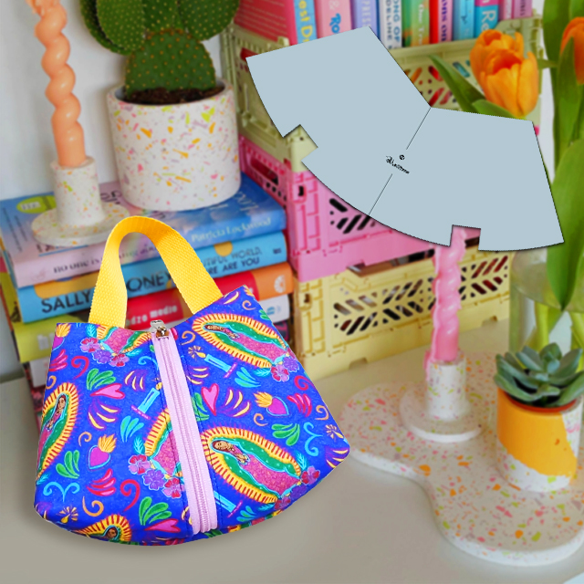 Mini Hand Pouch Bag Sewing Template & Instructions