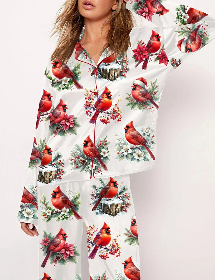 Women's Cardinal Bird Pajama Set