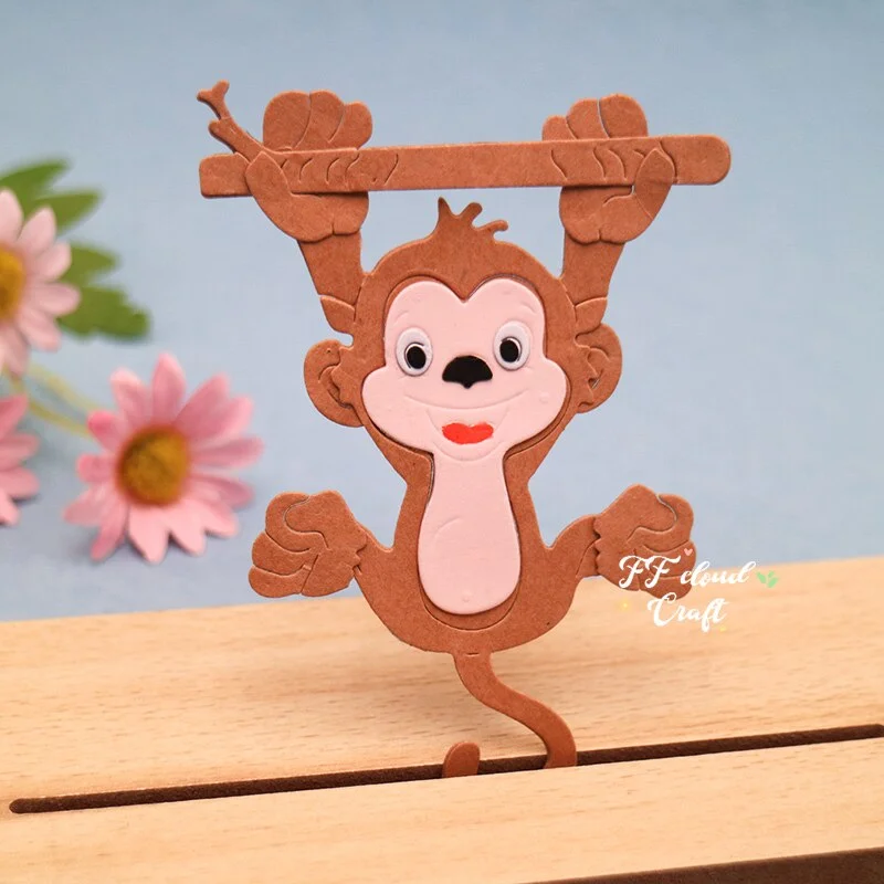 Nigikala Monkey Cutting Dies Scrapbook Embossing Craft Die Cut Animal ...