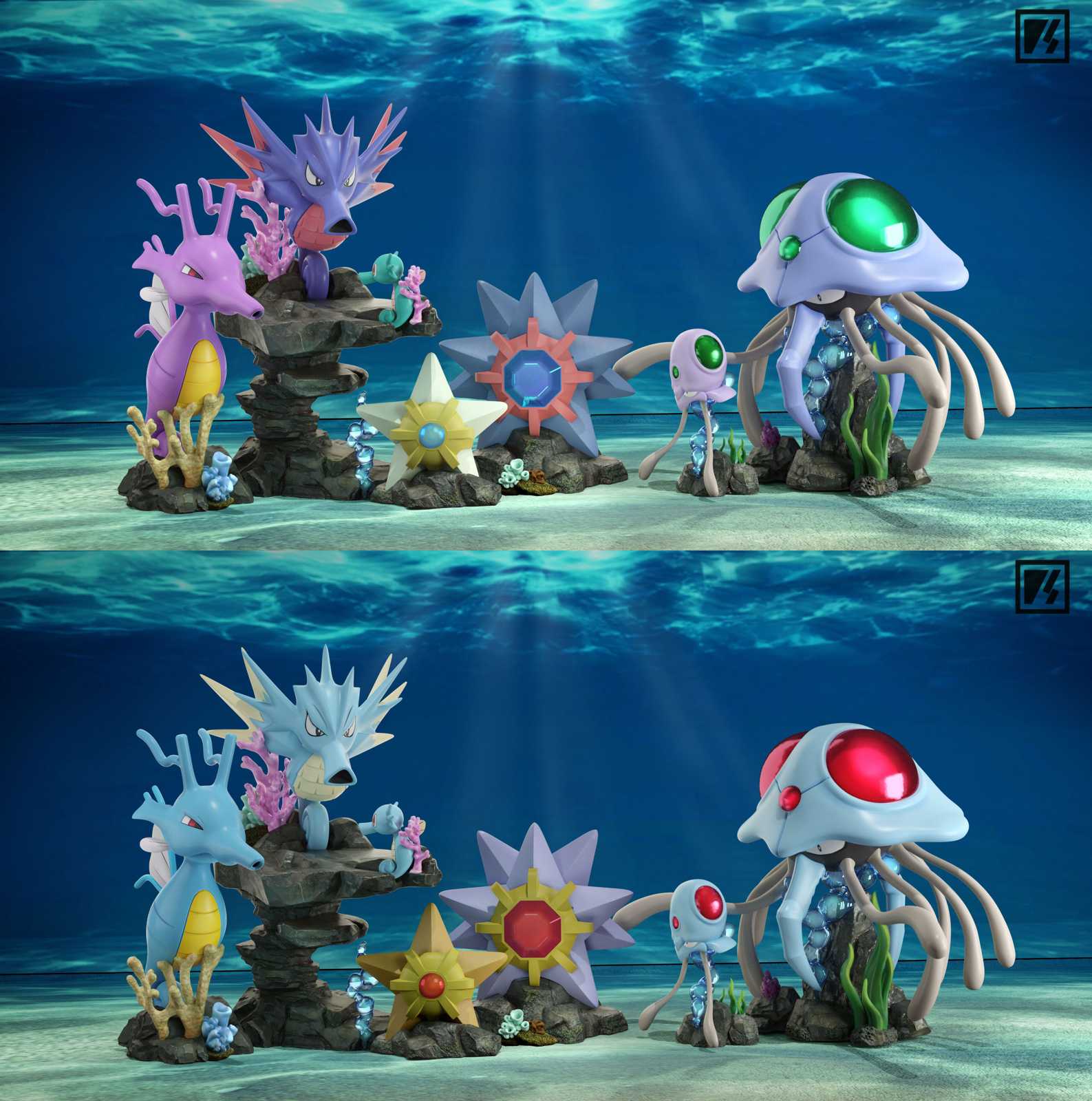 1/20 Scale World Zukan Evolution of Seadra Set & Tentacruel Set ...