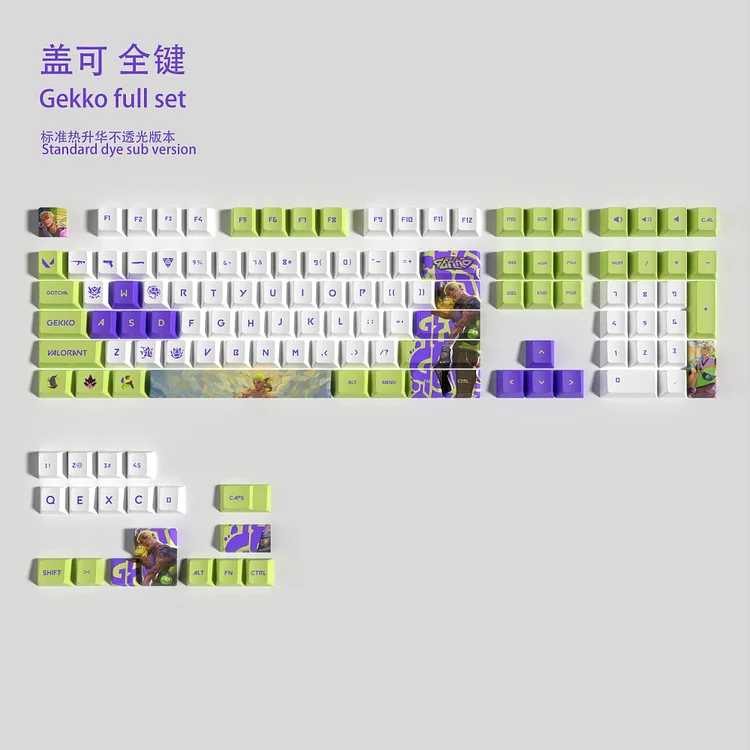 gekko keycaps VALORANT full set cherry Profile Transparent Side Print ...