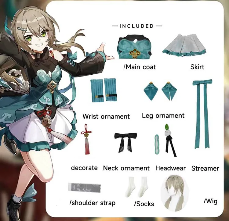 Honkai Star Rail Qingque Cosplay Costume