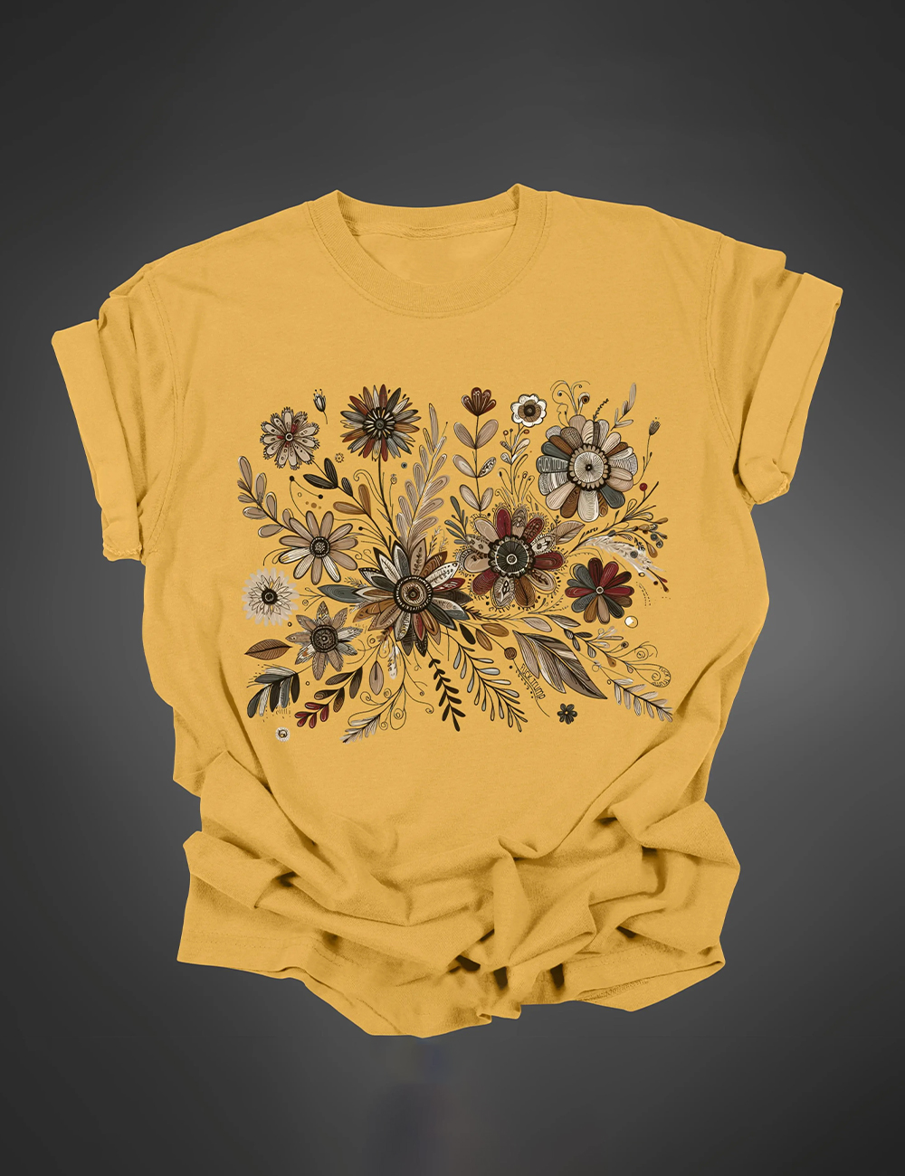 Subtle Anti Boho Floral Feminist T-Shirt