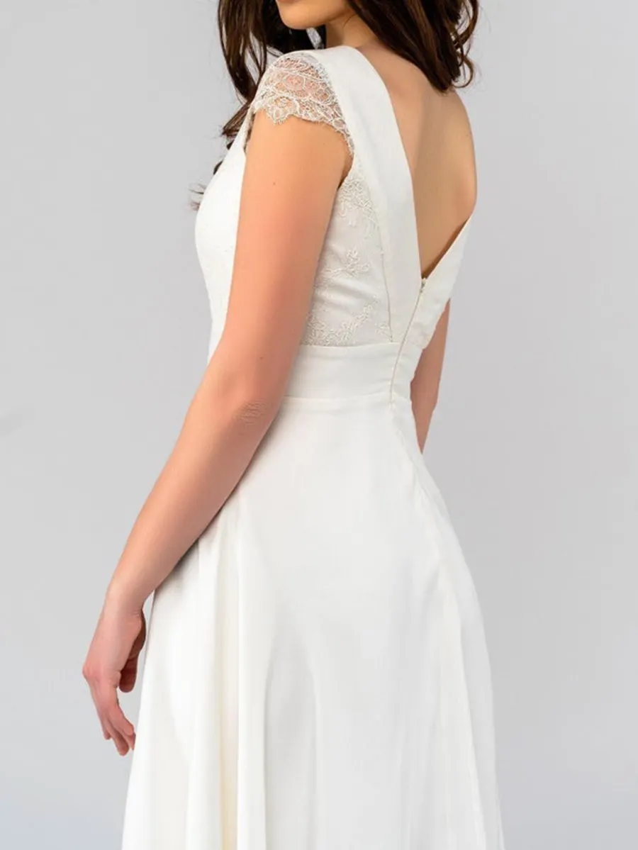 Simple reception short wedding dress, birthday party dress
