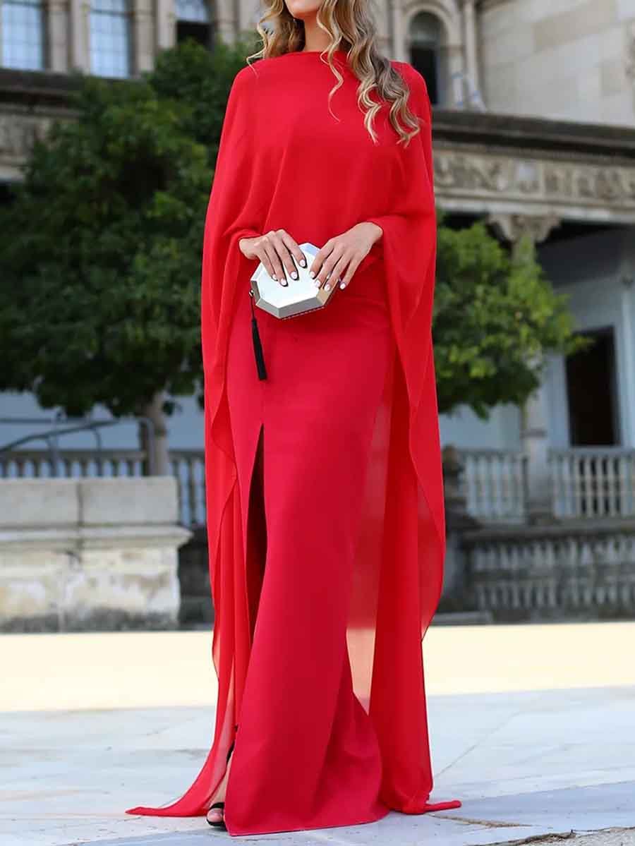 Elegant Versatile Maxi Cape Dress