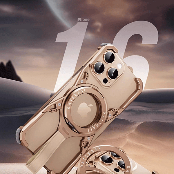 iPhone 16 Series Latest Metal Magnetic 360 Degree Bracket Protective Case