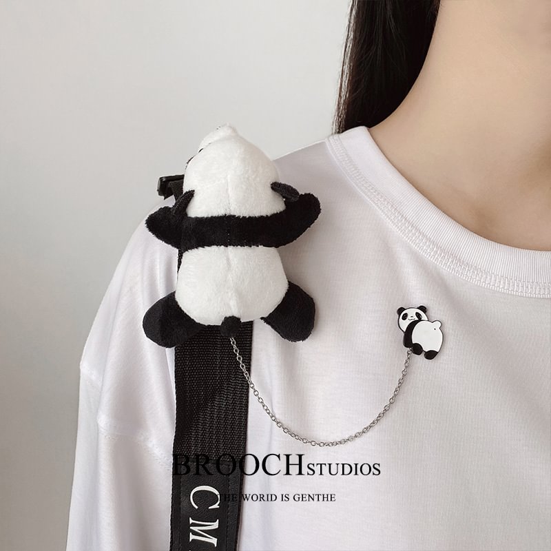 PLUSH CARTOON CHAIN BROOCH