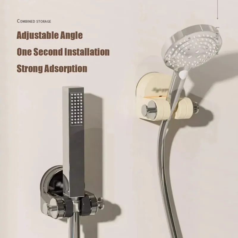 Integrated Suction Cup Shower Rack Wall Mounted Non Perforated Shower ...