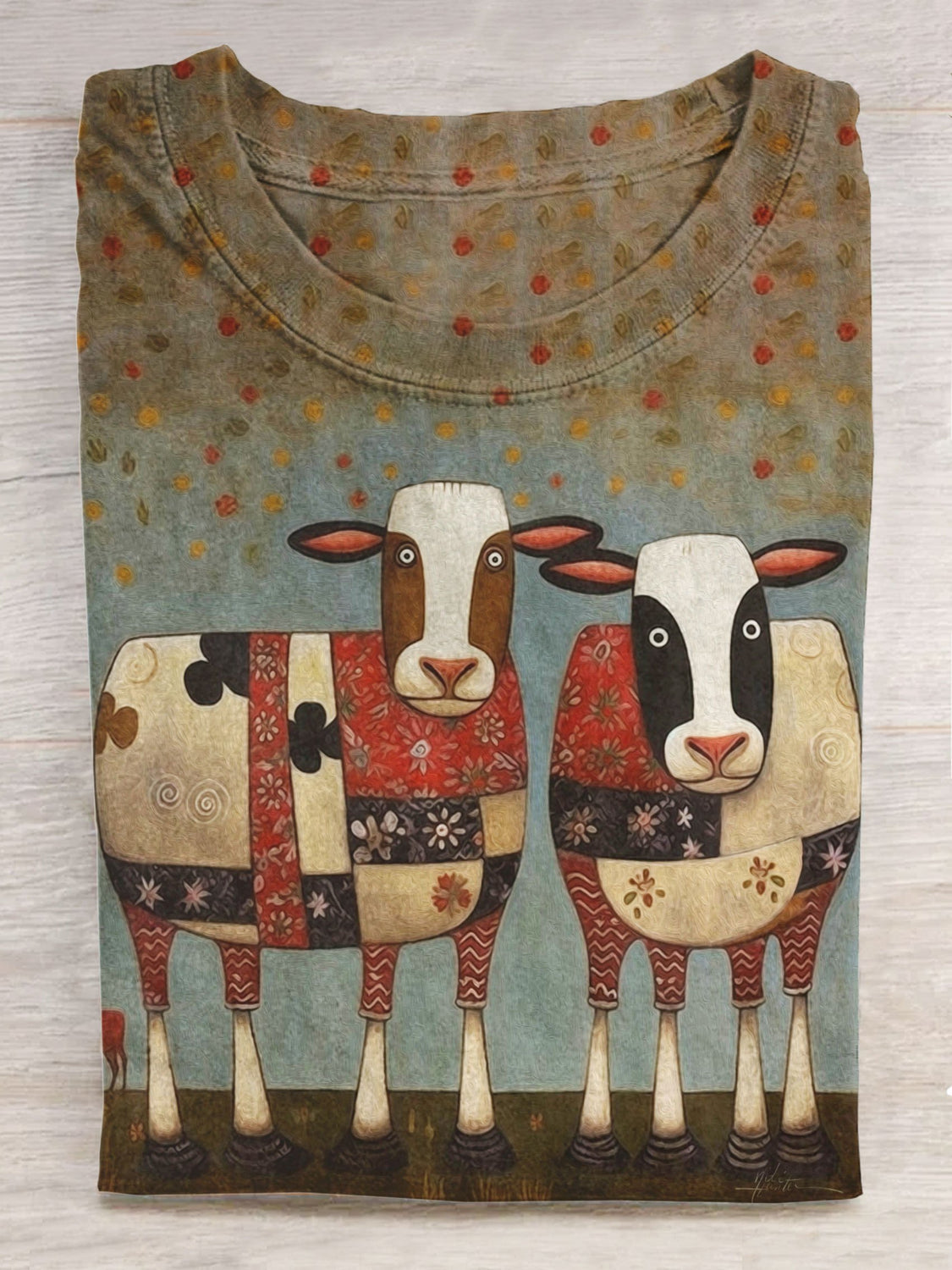 Cute Cow Art Print T-Shirt