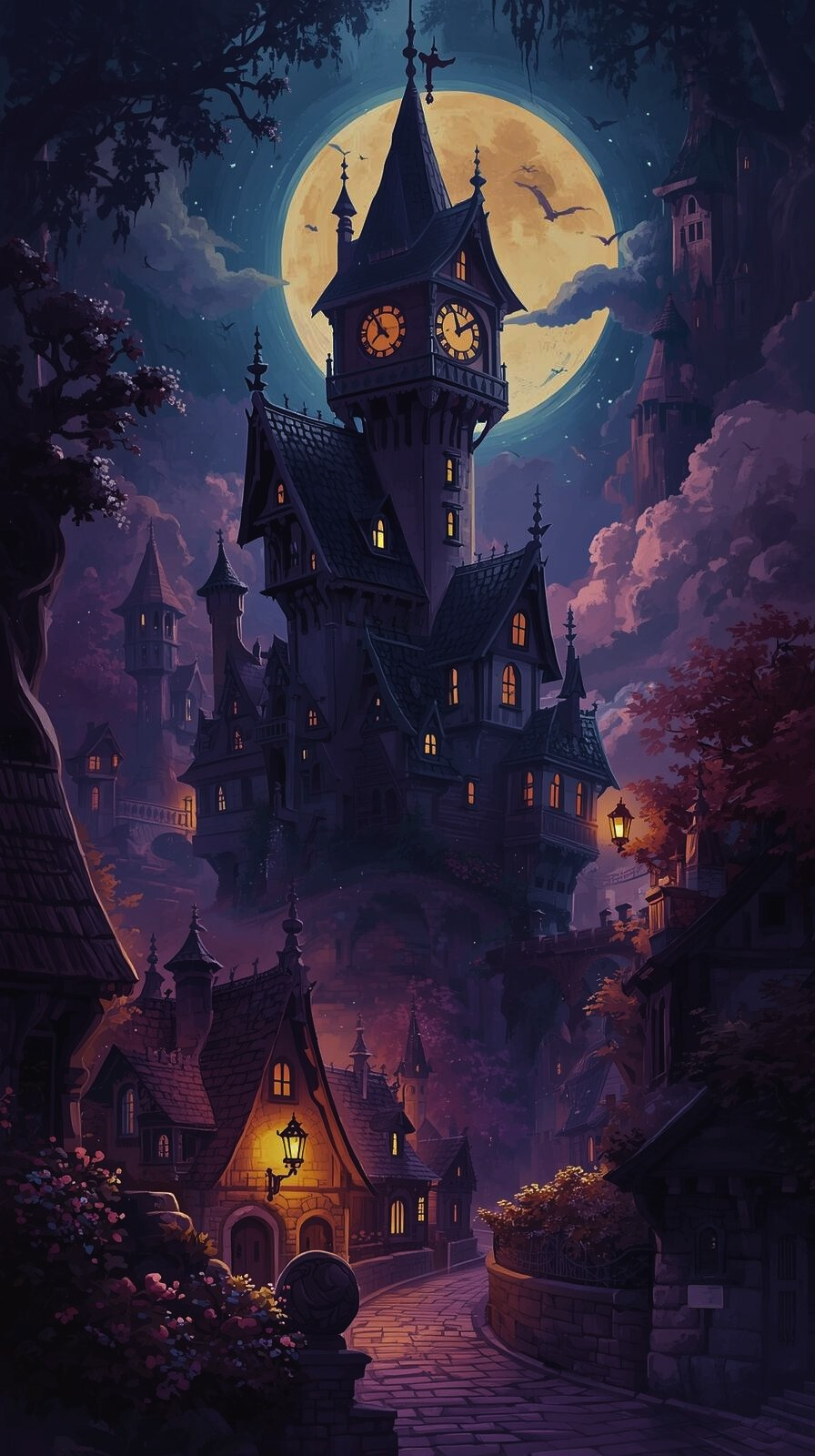 Sylvia -Surrealism the Enchanted Clocktower (Velvet Cloth) full round ...