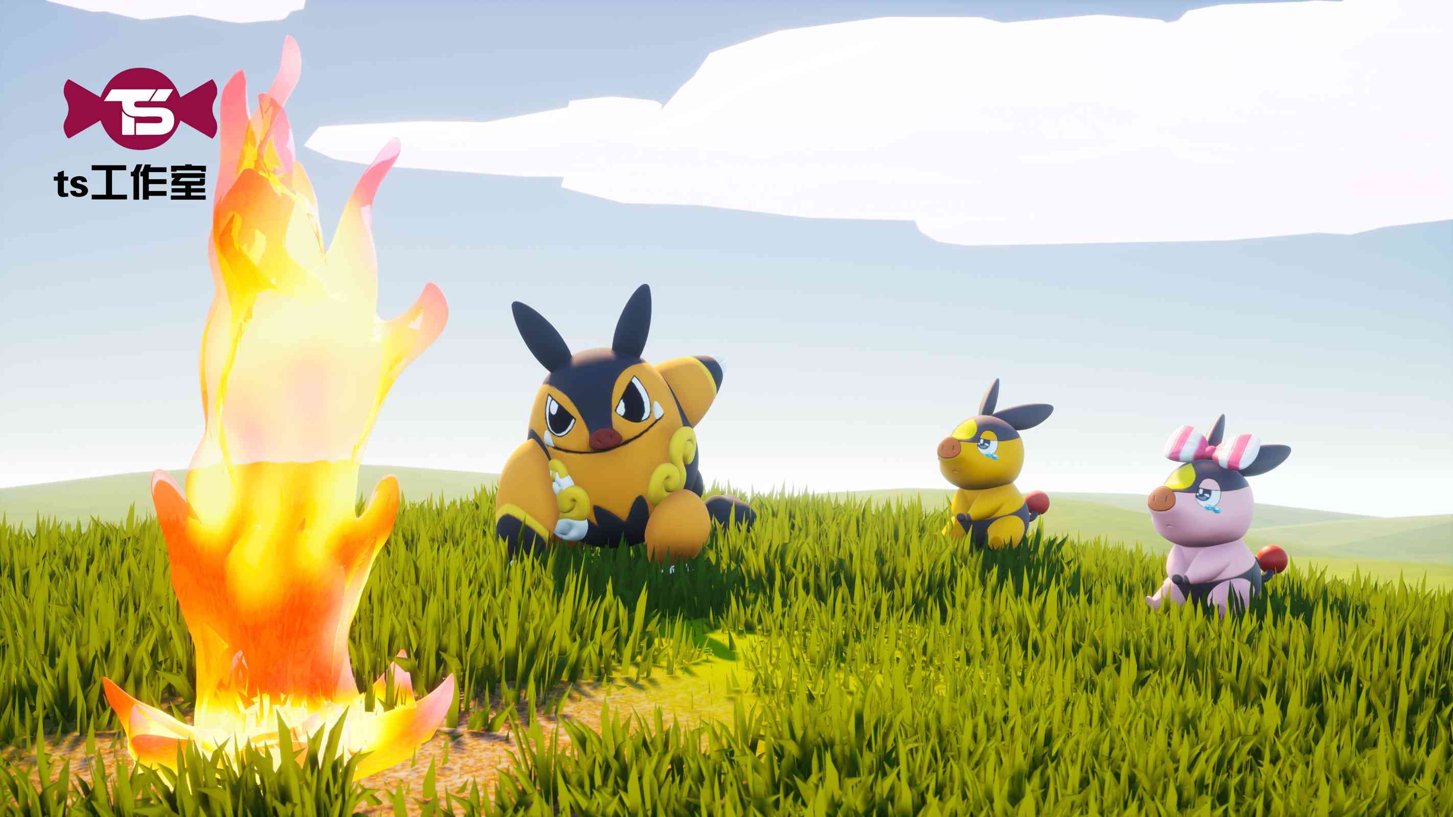 Evolution of Tepig - Pokemon Resin Statue - TS Studios