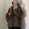 VINTAGE LAZY ZIP HOODED SWEATER JACKET