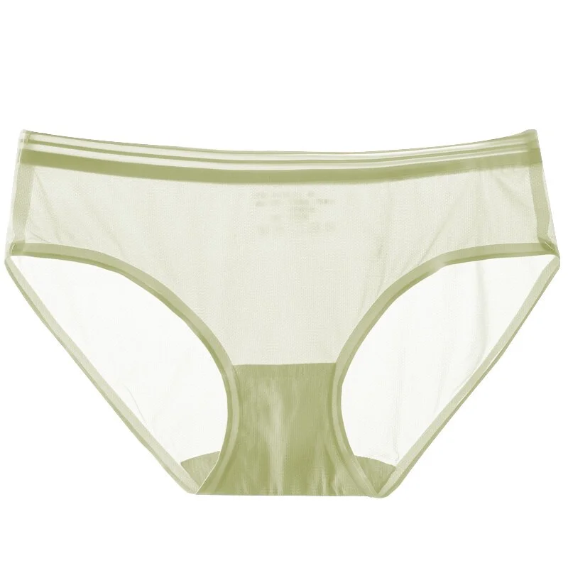 Uaang Women Panties Ice Slik Solid Girls Briefs Sexy Ladies Underwear ...