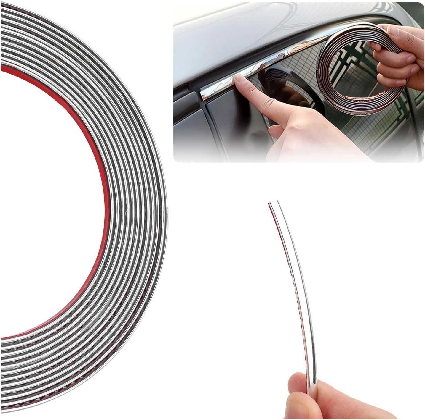 Car Silver Chrome Tape Molding Trim,Universal Car Door Trim Molding ...
