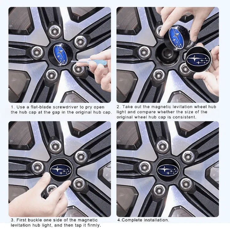 Greetlight Subaru-Compatible Magnetic Suspension Hub Caps & LED ...