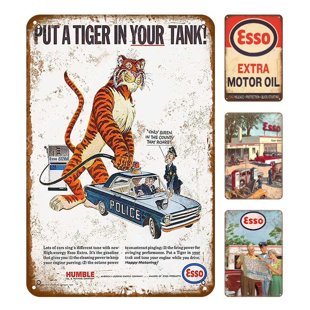 (Multi Style)Esso Petroleum Tiger - Metal Tin Signs(12*16Inch)