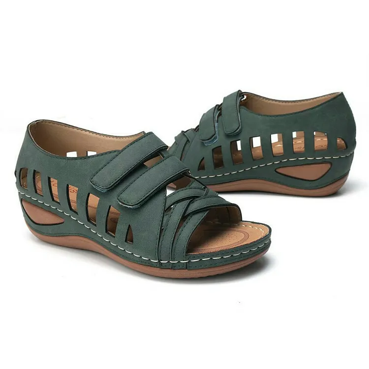 Hollow Velcro Sandals | For Mature Women & Older Ladies Over 50, 60, 70 ...