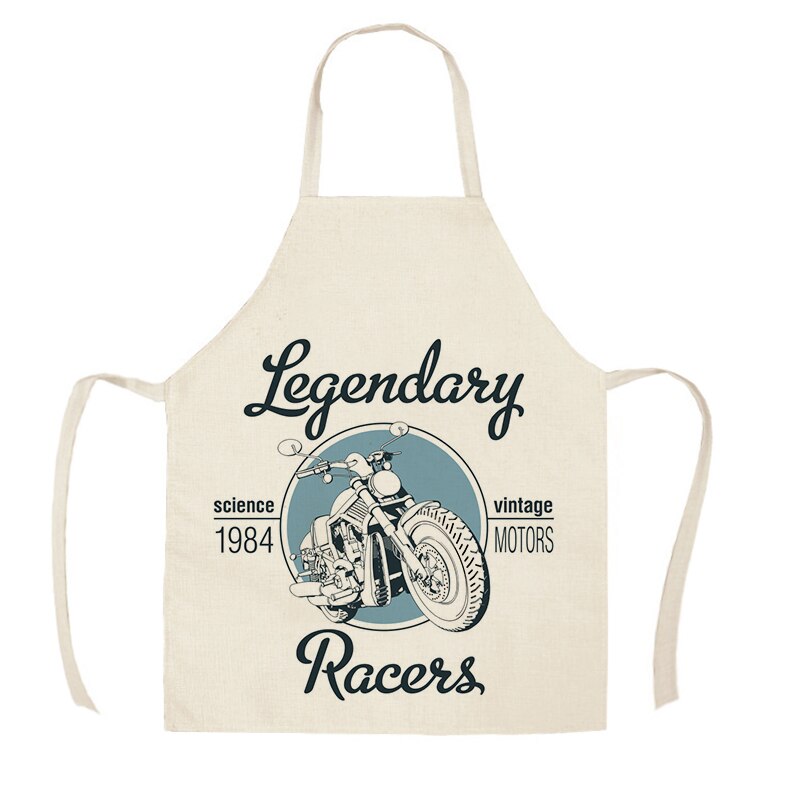 Linen Kitchen Apron - Motorcycle